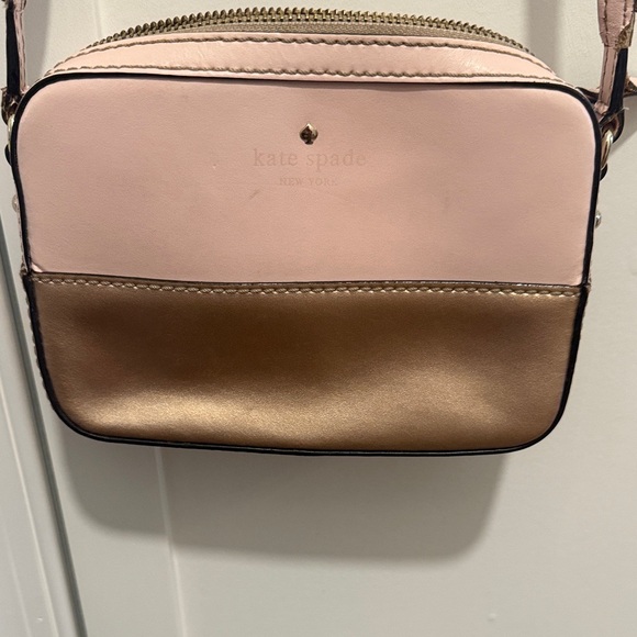 kate spade | Bags | Kate Spade Blush And Metallic Gold Crossbody Bag ...